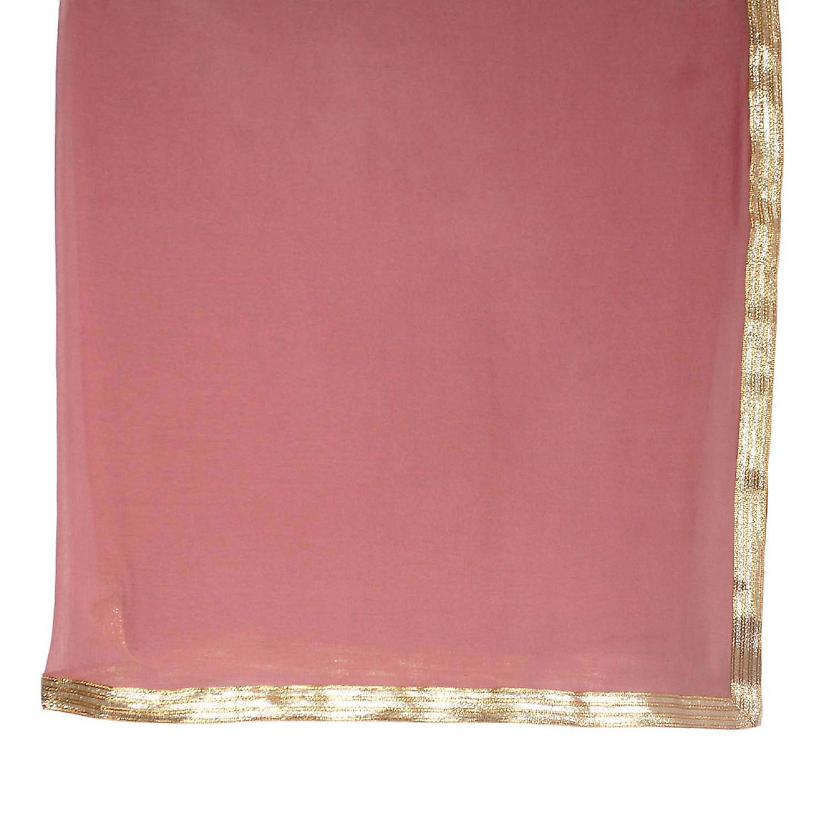 Mauve Dupatta Semi Chiffon Golden Lace Chunni Stole Neck Wrap Scarf Head Wrap Hijab for Her