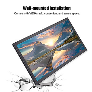 Bewinner 17.3 Inch 1080P Portable Monitor for PC CCTV Camera, Metal Shell Display Screen with HDMI/VGA/AV/BNC/USB Input Port, 1920×1080P Multifunctional Wall Mount Display for Surveillance