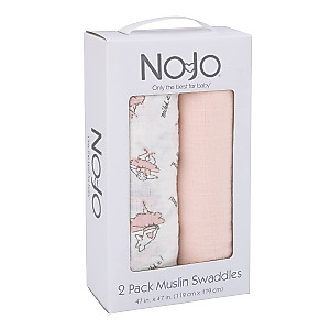 NoJo Ballerina Piggy Pink and White Tutu Dress, Ballet 100% Cotton 2Pk Muslin Swaddles