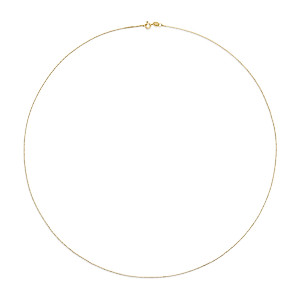 Amazon Essentials 18K Gold Over Sterling Silver Thin 0.8mm Box Chain 24", Yellow Gold (previously Amazon Collection)