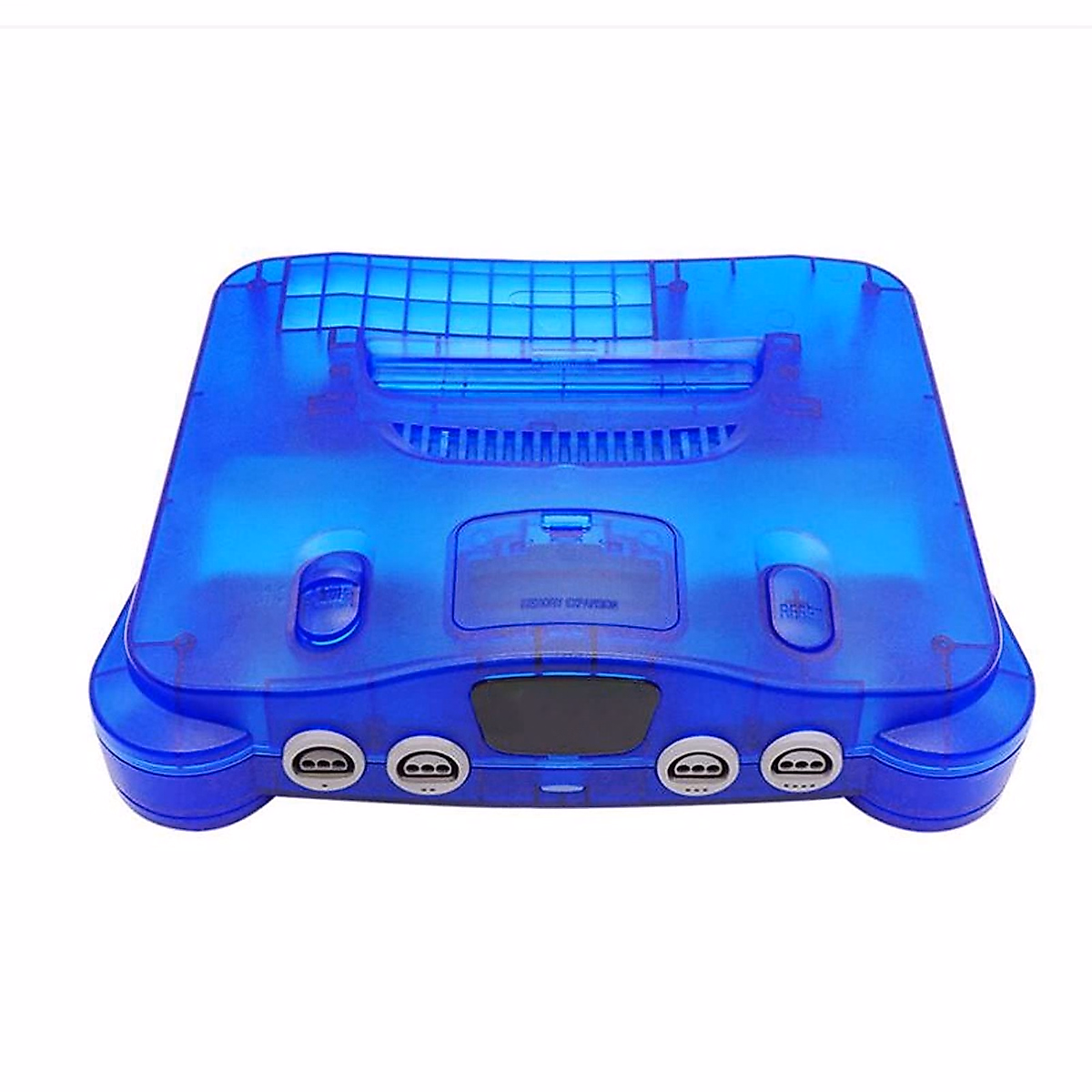 Protective Shell for N64 Retro Video Game Console, Translucent Blue Replacement Case, with Screwdriver, Reset, Power , Universal ABS Storage Box [video game] [video game]
