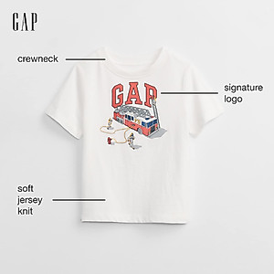 GAP Baby Boys Short Sleeve Logo T-Shirt T Shirt, Light Heather Grey B08, 18-24 Months US