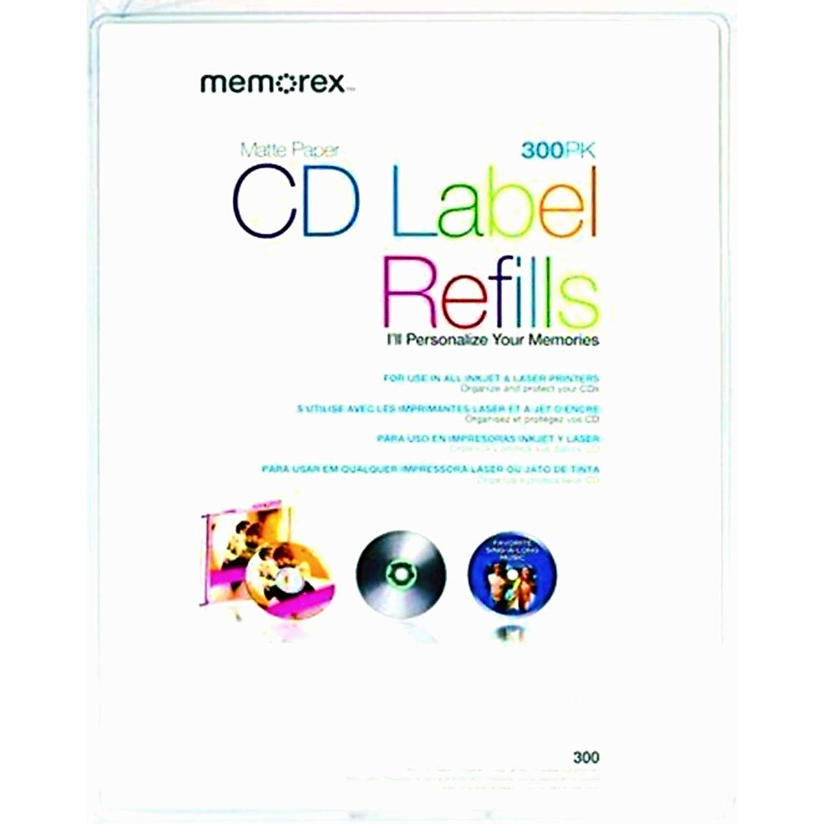 NEW CD/DVD White Matte Labels- 300 (Blank Media)