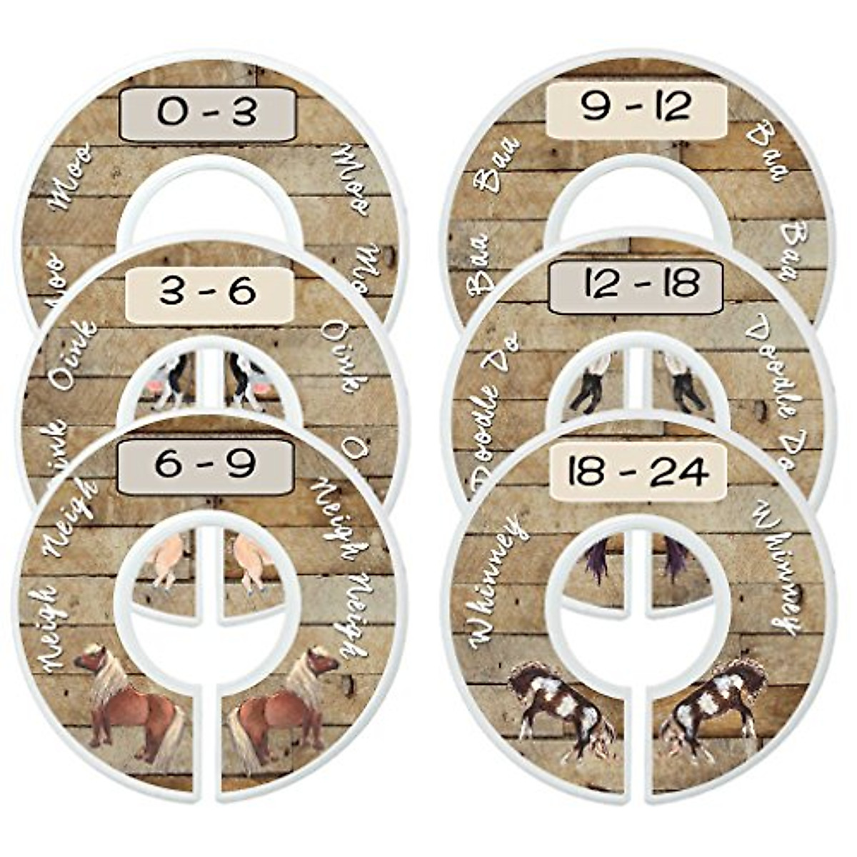 Mumsy Goose Baby Nursery Closet Dividers, Closet Organizers Baby Boy Barnyard