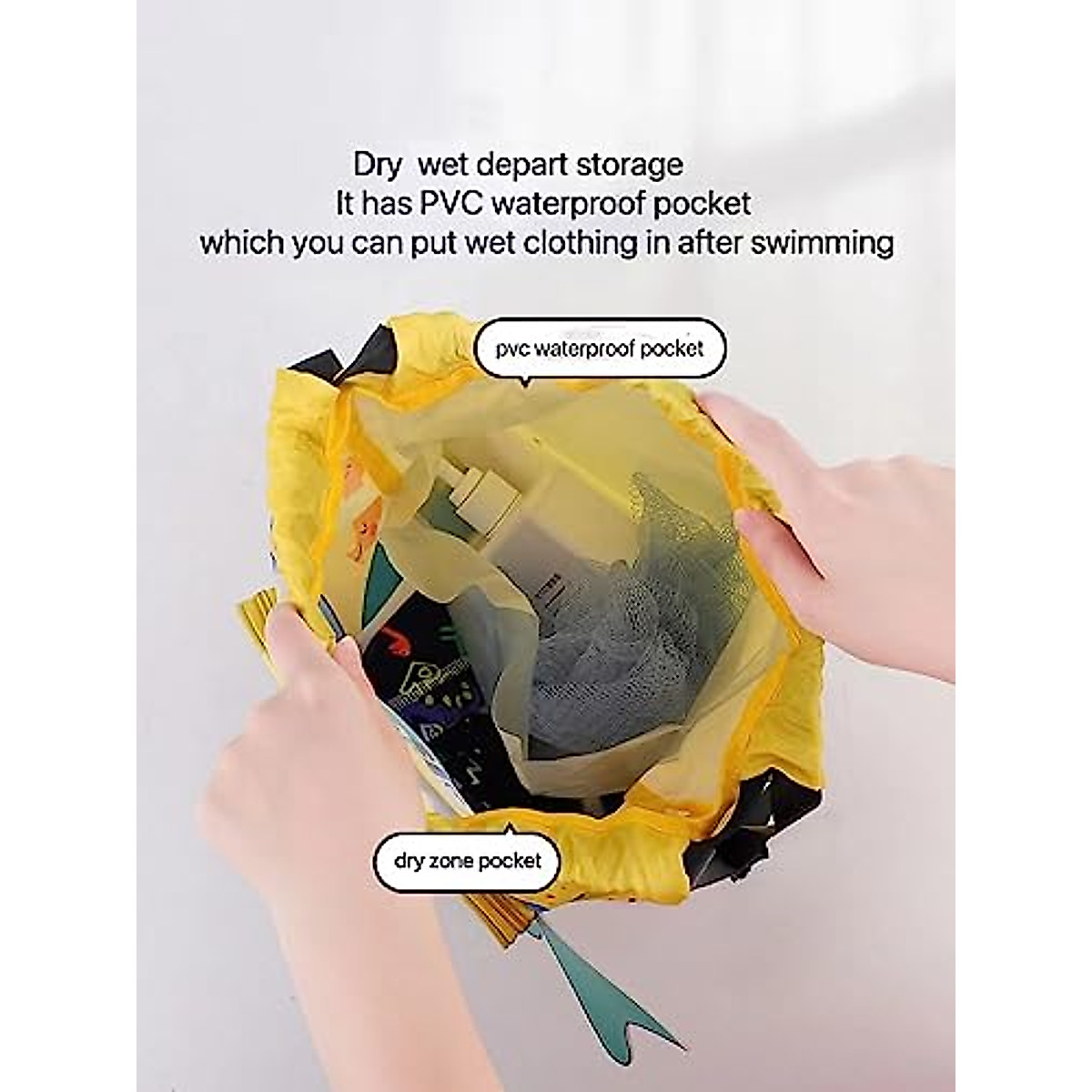 XUBWVW Backpack Waterproof Beach Bag with Shoe Box Children's Swimming Bag Dance Bag Girl Boy Sports Fitness Backpack