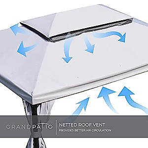 Grand Patio 10x13 Ft Patio Gazebo,Outdoor Gazebo Canopy with Mosquito Netting and Curtains,Sturdy Straight Leg Tent Soft Top Gazebo for Patios Deck Backyard