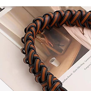 SMART DK Genuine Leather Braided Handle Compatible with Neonoe Strap for Metis Noe BB NM Beaubourg Hobo (BROWN)