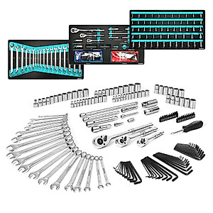 DURATECH 149-Piece Mechanics Tool Set, Include SAE/Metric Sockets, 90-Tooth Ratchet and Wrench Set for Auto Repair
