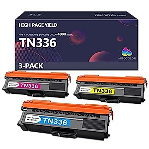 MITOCOLOR Compatible TN336C TN336M TN336Y Toner Cartridge Replacement for Brother TN336 3 Pack Toner to Compatible with HL-L8350CDW/CDWT MFC-L8600CDW DCP-9050CDN Printers (1C/1M/1Y)