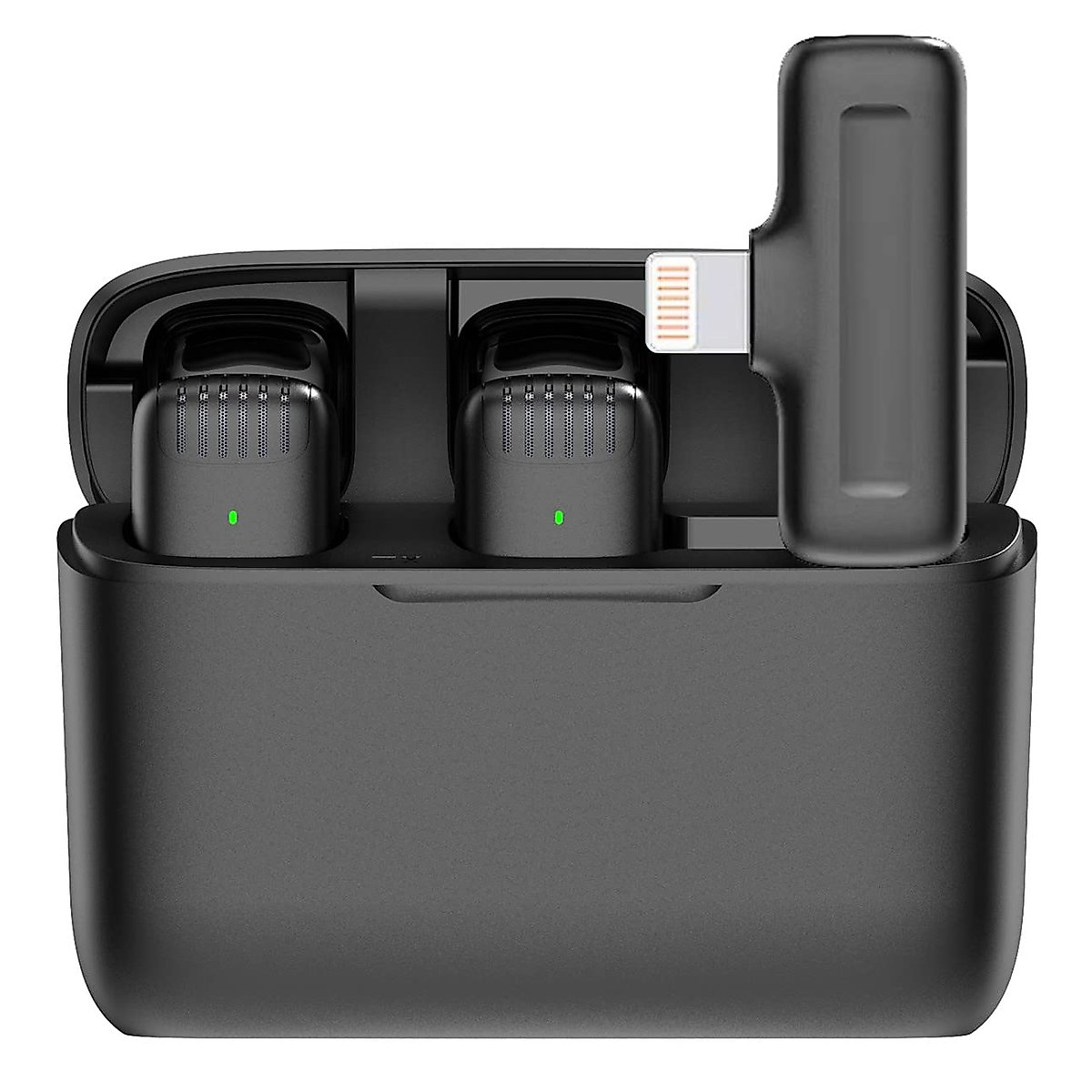 Wireless-Lavalier-Microphone Charging-Case for iPhone - ipad YouTube TikTok Podcast Video Recording Conference Vlogging Church Interview Teaching 2 in 1 Plug-Play Mic