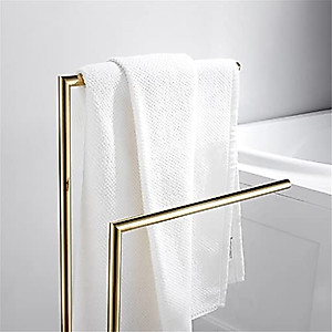 FCMLD Double L Shape Pedestal Towel Holder Bathroom Towel Rack Stand Floor Standing Bath Towel Holder Clothes Drying Racks (Color : D, Size