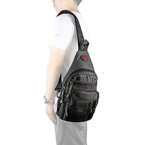 Vanlison Crossbody Sling Bag Backpack for Men & Women Black