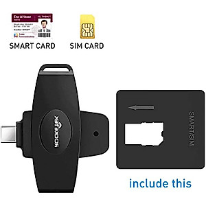 MTAKYI Portable Type C CAC Smart Card Reader, USB C DOD Military Common Access Card Card Reader, Credit Card Reader Compatible with Android Phones/Mac Book/i Mac/Laptop/Tablet or Other Type C Devices