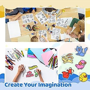 PETDCHEB Shrink Paper Kit, 160 Pieces Art Craft Kit Including 25 Patterned Shrink Plastic Sheets, Keychain and Jewelry Accessories for Kids Creative Craft Making