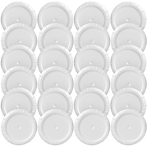 Replacement Snap-On Caps for Stock Your Home Milk Bottles (24 Pack), 48mm Snap-On Caps for Glass Milk Bottles, Tamper Resistant Lids, Plastic Leak Proof Lid, Crack Resistant Bottle Cap Refills, White