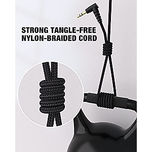 ELECDER i45 On-Ear Headphones with Microphone - Foldable Stereo Bass Headphones with No-Tangle 1.5M Cord, 3.5MM Jack, Portable Wired Headphones for School/Kids/Teens/Smartphones/Travel/Tablet - Black