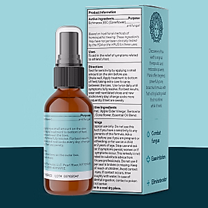 Athletes Foot Spray - Extra Strength - Natural Ingredients Itchy Skin Relief, Ringworm, Jock Itch, Odor | Apple Cider Vinegar Remedy for Men, Women | Marie Originals