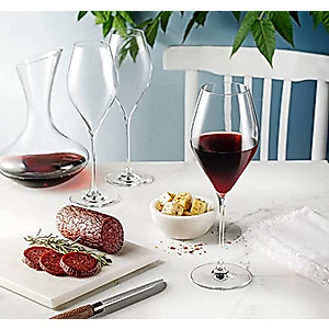 BENETI Modern Wine Glasses (Set of 4) 14 Ounces - Large Capacity, Tall Wine Glass, Drinking Glass for Wine, Champagne Flute Glasses