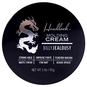 Billy Jealousy Headlock Hair Molding Cream, Hair Styling Cream for Men with Strong All-Day Hold, Natural Matte Finish Hair Cream for All Lengths, 3 Ounce