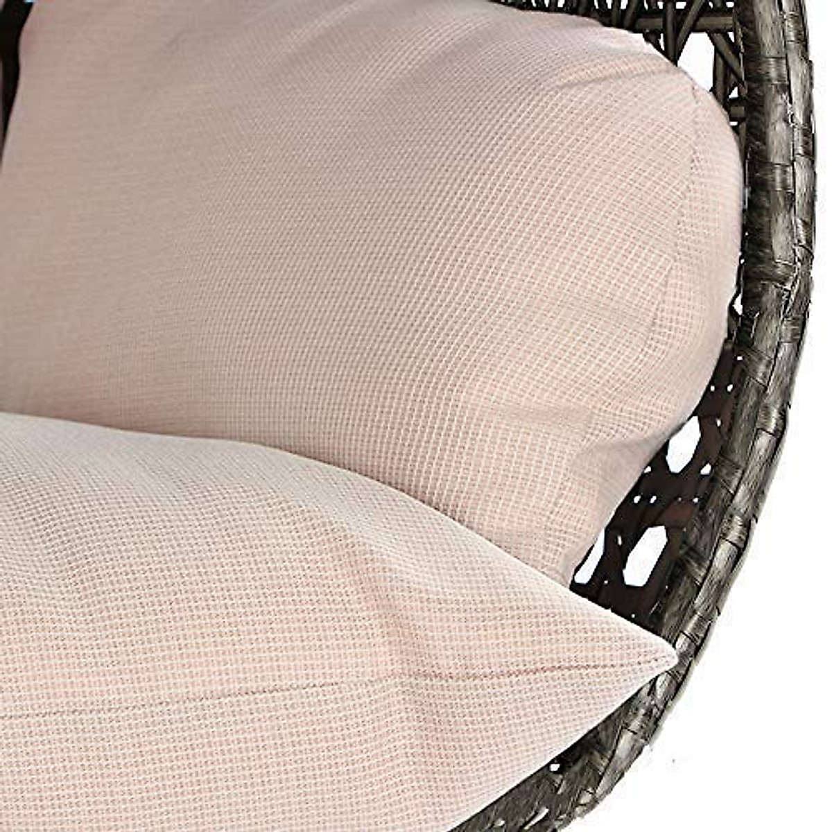 Island Gale® Luxury 2 Person Wicker Swing Chair ((2 Person) X-Large-Plus, Charcoal Rattan/Latte Cushion)