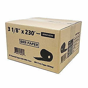 (32 Rolls) 3 1/8 x 230 Square POS Register Thermal Receipt Paper Rolls, TSP100, CT-S300, CT-S2000, M129B, M129C, M244A 109282 PMC05214 856348 Bpa Free - Nayelish