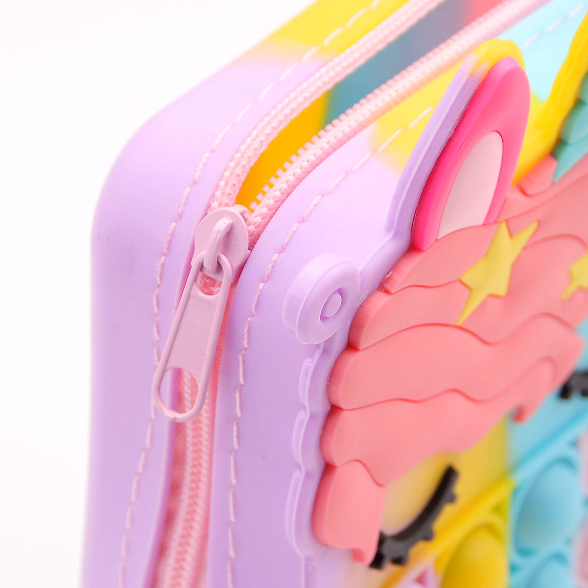 Unicorn Pop Purse for Girls Silicone Kids Bag Shoulder Toy Bubble Popper Lovely Sensory Stress Relief Students