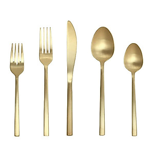 Fortessa Arezzo 20 Piece Place Setting, Brushed Gold