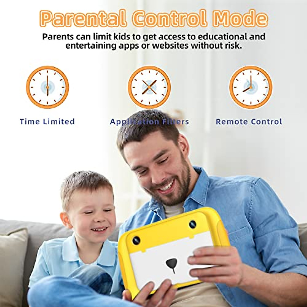 7 inch Android 11 Tablets, 2GB RAM+32GB ROM,Long Battery Life,1.5GHz Quad Core Processor,2 MP Dual Camera,Google Certified, WiFi Bluetooth 4.2 (Yellow)