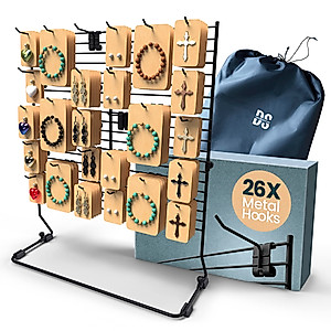 Jewelry Display Stand With 26 Hooks by DS - For Retail Sales of Earrings, Bracelets, Keychains