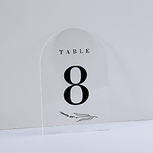 UNIQOOO 20 Pcs Acrylic 5x7 Clear Arch Table Sign for Wedding, 1/8 in Thick, DIY Blank Arch Sign Sheet Perfect for Decoration, Party,Anniversary, Event, Base NOT Included