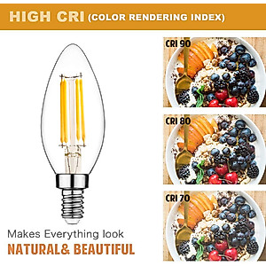 Raheem E14 LED Bulb, Dimmable, 110v 300 Lumens 2700k 40w Equivalent, Best Replacement for Halogen and Incandescent Bulb, Candelabra LED Bulbs, 10 Pack (Warm White)