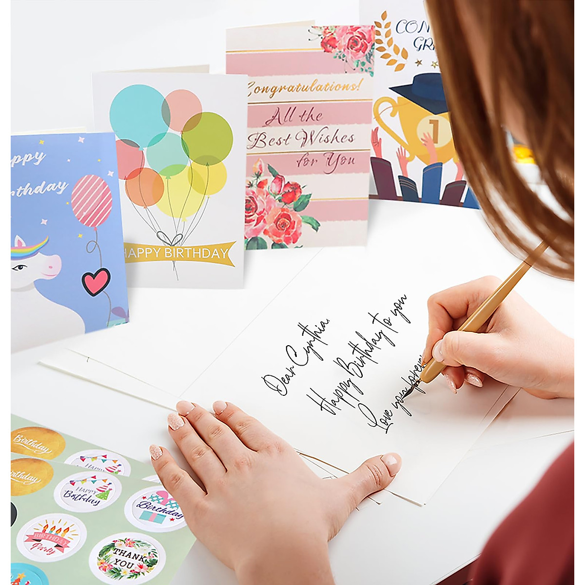 Spvloai 70 Unique Birthday Cards Bulk, All Occasion Greeting Cards Assortment Box with Blank Envelopes and Stickers, Happy Birthday Cards for Women, Men, Family, Friends, 4 x 6 Inches, Funny Birthday