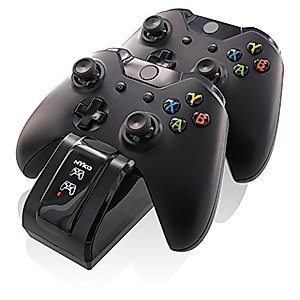 Nyko Dual Charge Base High Speed Docking/Charging Station for Xbox One/Xbox One S Controllers with Two Super Fast Rechargeable Battery Packs