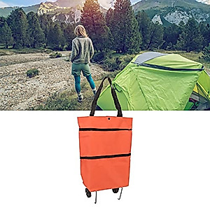 Trolley Bag, Foldable Shopping Cart with Wheels, Large Capacity Design Oxford Cloth for Camping (- #12)
