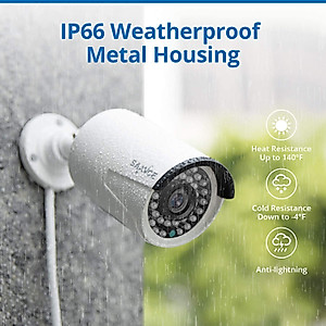 SANNCE 5MP PoE IP Security Camera for PoE NVR, 2Pcs Outdoor Weatherproof Cameras with Smart IR LEDs, Night Vision, Motion Detection, One-Way Audio, Compatible with Alexa