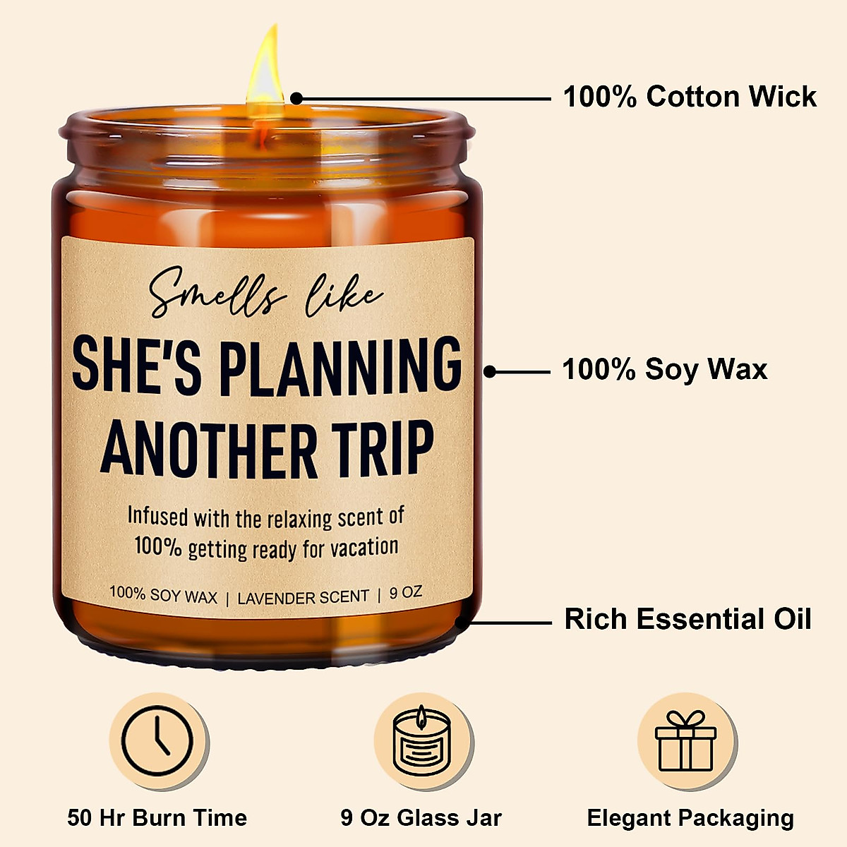 Younift Travel Candle, Travel Gifts for Women, Gifts for People Who Travel a Lot, Traveling Gifts for Women Who Like to Travel, Vacation, Christmas Gifts for Travelers Women, International Travelers