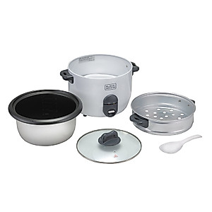 Black & Decker RC1860 700W 1.8 L 7.6 Cup Rice Cooker (Non-USA Compliant), White