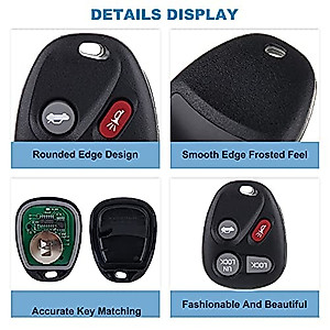 ECCPP 1X Keyless Entry Remote Key Fob Replacement for Buick/for Chevy Silverado Series/for GMC/for Pontiac/Saturn/Oldsmobile/for Cadillac Escalade Series ABO1502T 16245100 16207901