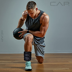 CAP Barbell HHA-CB020A1 20-Pound Pair Adjustable Ankle Weights, Black