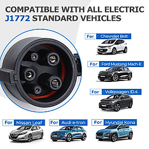 BougeRV Level 2 EV Charger Cable (32A, 25FT) Portable EVSE Electric Vehicle Charging Station (NEMA14-50) Waterproof Indoor/Outdoor Use