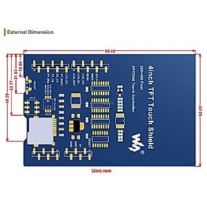 XYGStudy 4 inch Touch Shield LCD Resistive Screen Display 4" LCD 480x320 Resolution Controller