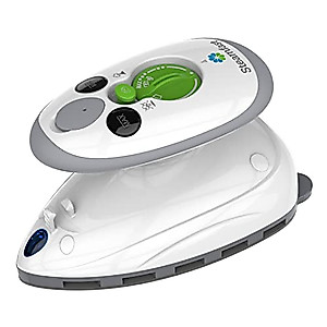 Steamfast SF-717 Mini Steam Iron with Dual Voltage, Travel Bag, Non-Stick Soleplate, Anti-Slip Handle, Rapid Heating, 420W Power, White