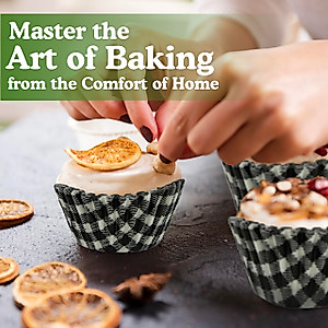 Regency Wraps Greaseproof Professional Grade Standard Baking Cups, Pack of 40, Black Gingham