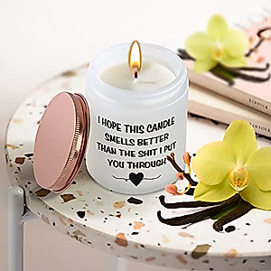 Gifts for Women - 7oz Vanilla Scented Frosted Glass Jar Candles - Funny Birthday Christmas Gifts for Her, Friend, Coworker, Mom, Sister, Wife, Girlfriend