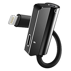 Headphone Adapter for Lightning to 3.5mm AUX Audio Jack and Charger Extender Dongle Earphone Headset Splitter Compatible with iPhone 11 12 Mini pro max xs xr x se2 7 8Plus for Ipad Air Cable Converter