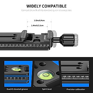 Neewer 200mm Professional Rail Nodal Slide Metal Quick Release Clamp for Camera
