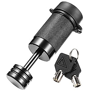 CZC AUTO Trailer Tongue Coupler Lock, Dia 1/4 Inch, 7/8 Inch Span Fits Latch-Type Coupler for Towing Boat Truck RV Car Trailer