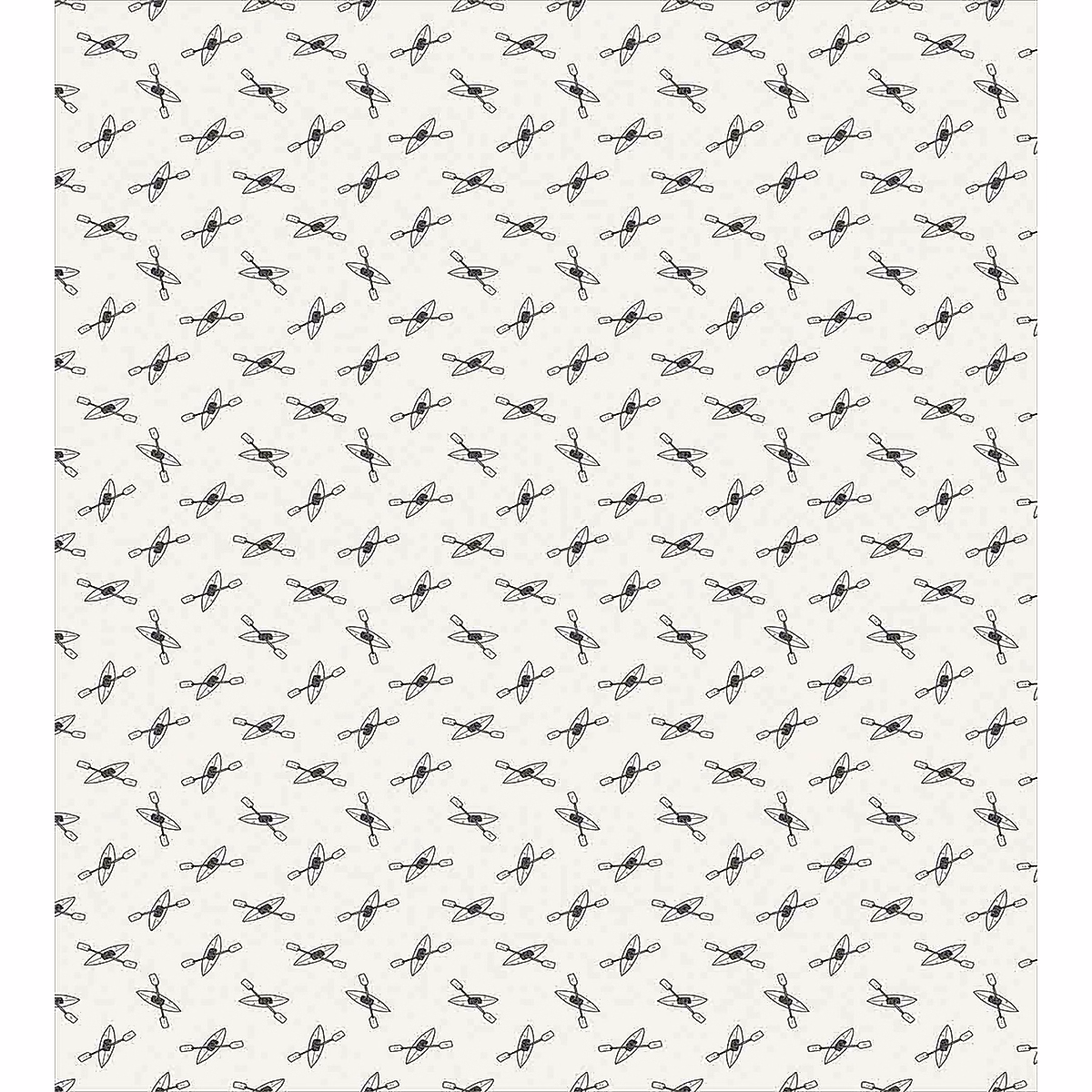 Lunarable Canoe Duvet Cover Set, Doodle Style Prehistoric Boat Design with Paddles Hand Drawn Pattern, Decorative 3 Piece Bedding Set with 2 Pillow Shams, Queen Size, Charcoal Grey Coconut