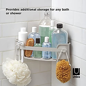 Umbra Flex with Patented Gel-Lock Technology Suction Cup, Corner Bin, Grey