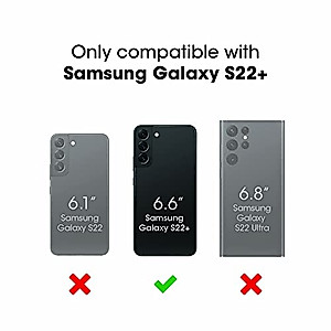 OtterBox Galaxy S22+ Defender Series Case - BLACK, rugged & durable, with port protection, includes holster clip kickstand